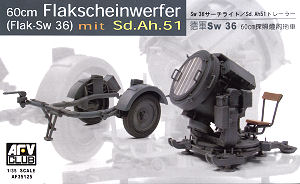 AFV Club 35125 60cm Flakscheinwerfer Flak-Sw 36 mit Sd.Ah.51