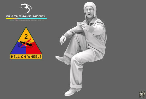 NEW! BlackSnake Model CREW-02-16 US WWII Tank Crew 2nd Armored Division - Soldier 2 (1 Figure)