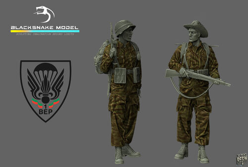 BlackSnake Model BEP-03-04-16 1st Foreign Parachute Battalion in Indochina War - Soldiers No.3 and No.4 (2 Figures)