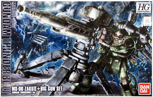 NEW! Bandai 68501 HG MS-06 Zaku II + Big Gun Set (Gundam Thunderbolt Version)