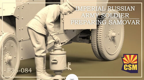 NEW! Copper State Models F35-084 Imperial Russian Army Soldier Preparing Samovar (1 Figure / 3D-Printed)