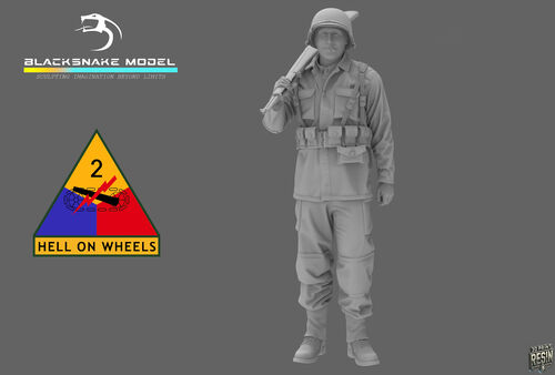 NEW! BlackSnake Model 2ND-05-16 US WWII 2nd Armored Division - Infantry Soldier No.1 (1 Figure)