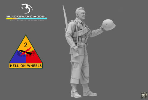 NEW! BlackSnake Model 2ND-08-16 US WWII 2nd Armored Division - Sniper (1 Figure)