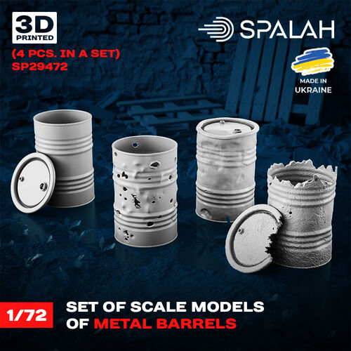 NEW! Spalah 29472 Metal Barrels (4 pcs / 3-D Printed)