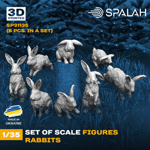 NEW! Spalah 31135 Rabbits (8 Figures / 3D-Printed)