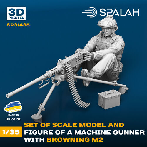 NEW! Spalah 31435 Machine Gunner with Browning M2 Machine Gun (1 Figure / 3D-Printed)