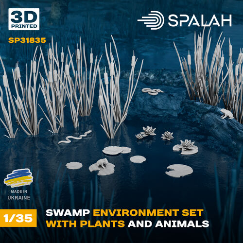 NEW! Spalah 31835 Swamp Environment with Plants and Animals (3D-Printed)
