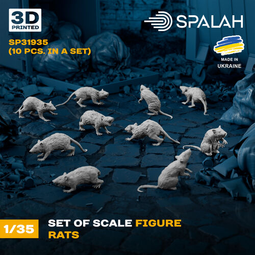 NEW! Spalah 31935 Rats (10 Figures / 3D-Printed)