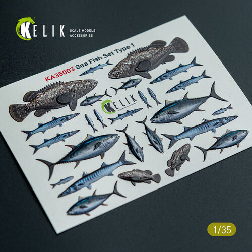 NEW! KELIK KA35003 Sea Fish Set Type 1 - 3D-Decal for Dioramas