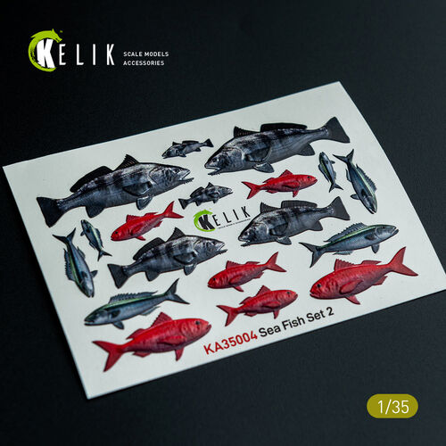NEW! KELIK KA35004 Sea Fish Set Type 2 - 3D-Decal for Dioramas