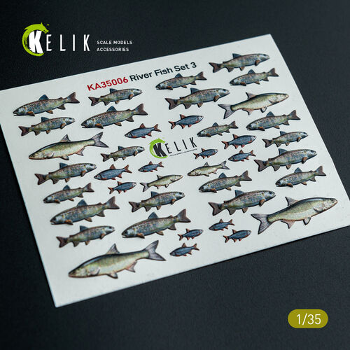 NEW! KELIK KA35006 River Fish Set Type 3 - 3D-Decal for Dioramas