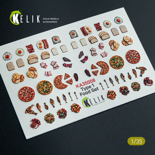 NEW! KELIK KA35008 Food Set Type 1 - 3D-Decal for Dioramas