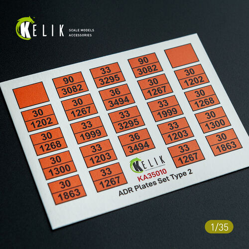NEW! KELIK KA35010 ADR Plates Set Type 2 - Decal for Models