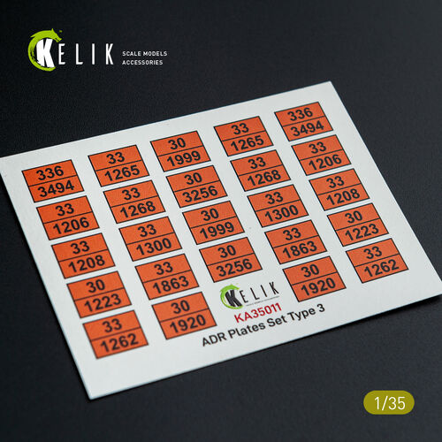 NEW! KELIK KA35011 ADR Plates Set Type 2 - Decal for Models