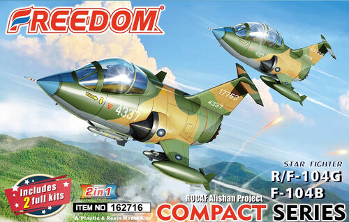 NEW! Freedom Model Kits 162716 Lockheed R/F104 G & T/F104B - ROCAF Alishan Project (Compact Series / 2 Full Kits)