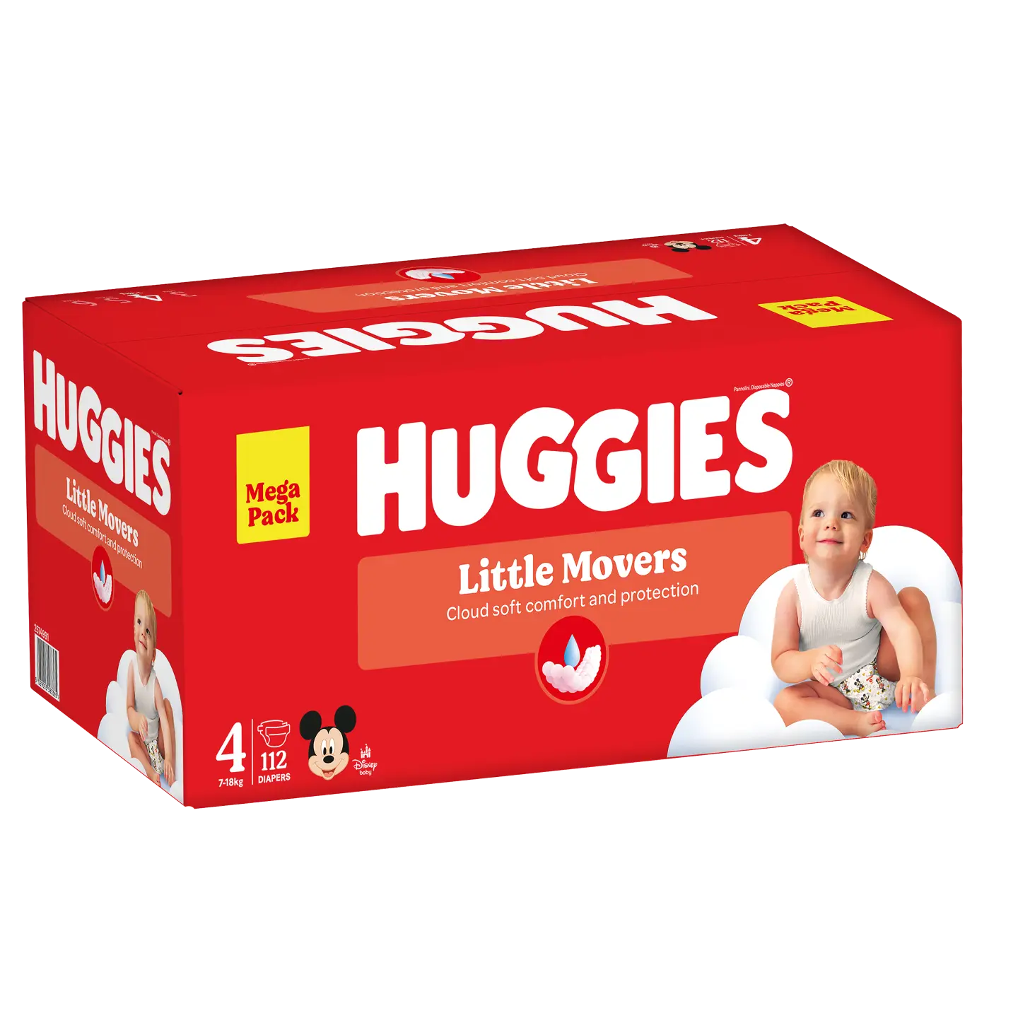 Huggies Little Movers Otvorene pelene Box, (4), 7-18kg, 112 komada