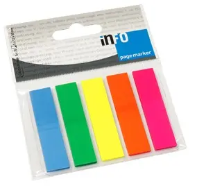 Page Marker standardni 12×44 mm, 5 boja brilliant, 125 listića Info Notes