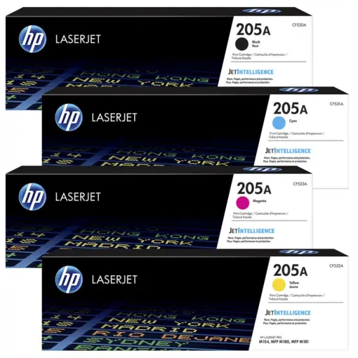 HP 205A Yellow Original LaserJet Toner Cartridge, MFP M180n, MFP M181fw, CF530A