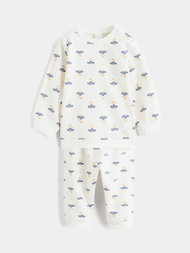 LC Waikiki Komplet za bebe W5LQ27Z1-LRB, Duks i trenerka, Krem