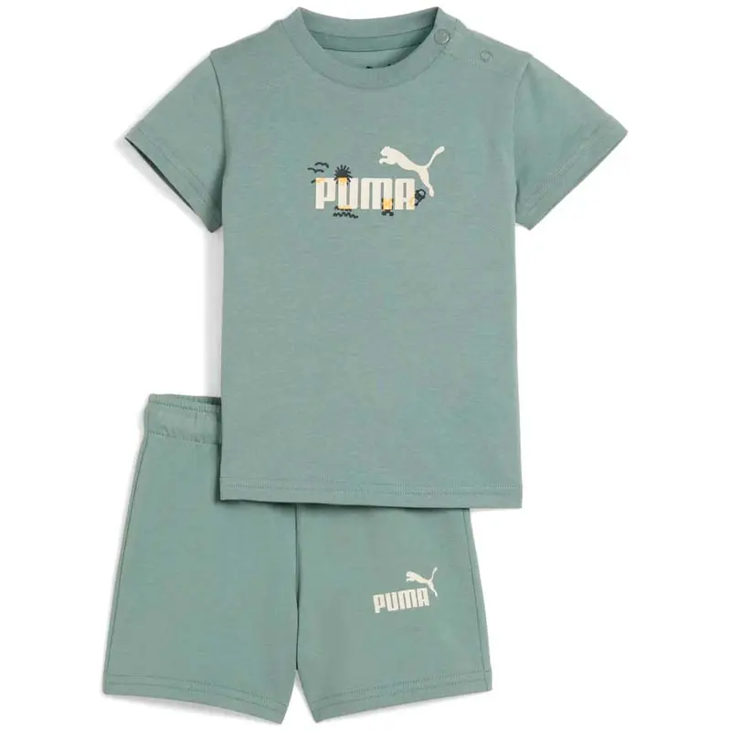 Puma Set za dečake Majica i šorc Minicats sandy adventures, Zeleni