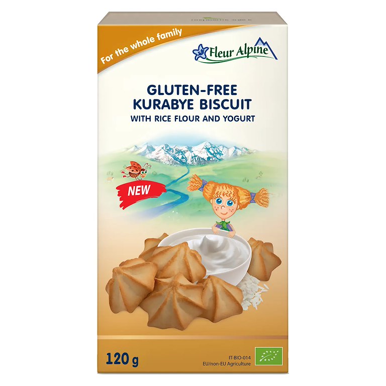 Fleur Alpine Organski biskvit bez glutena, Kurabije od pirinčanog brašna sa jogurtom