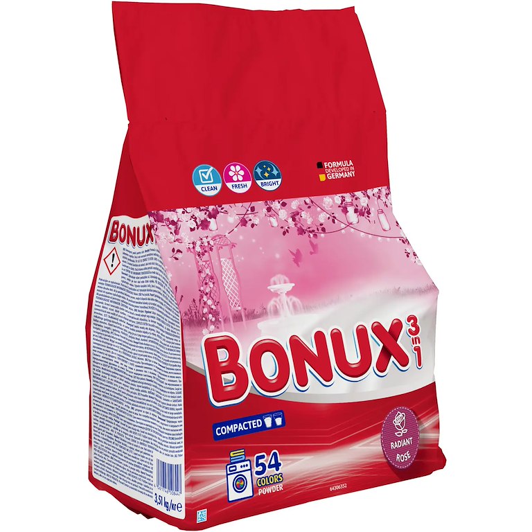 Bonux 3in1 deterdžent za veš Radiant Rose 3,51kg