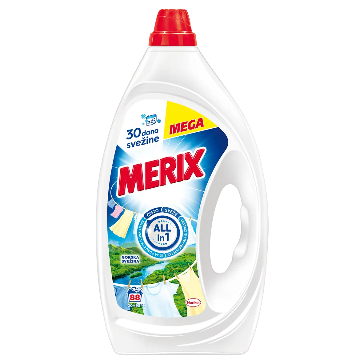 Merix Tečni deterdžent za pranje veša Mountain Fresh Mega, 3.96 L