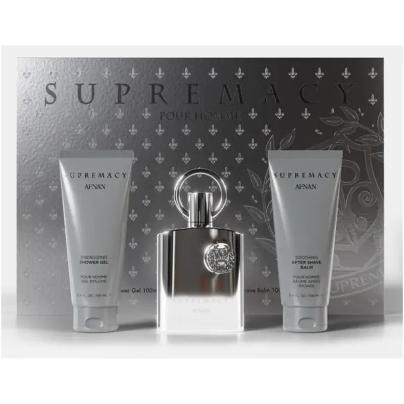 Afnan Set za muškarce Supremacy Silver, EDP, 100 ml + SG, 100 ml + ASB, 100 ml