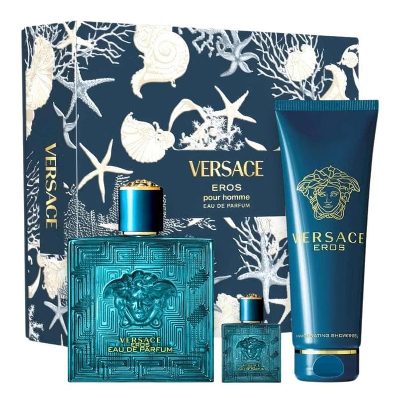 Versace Muški poklon set Eros, EDP, 100 ml + Gel za tuširanje, 150 ml + EDP, 5 ml