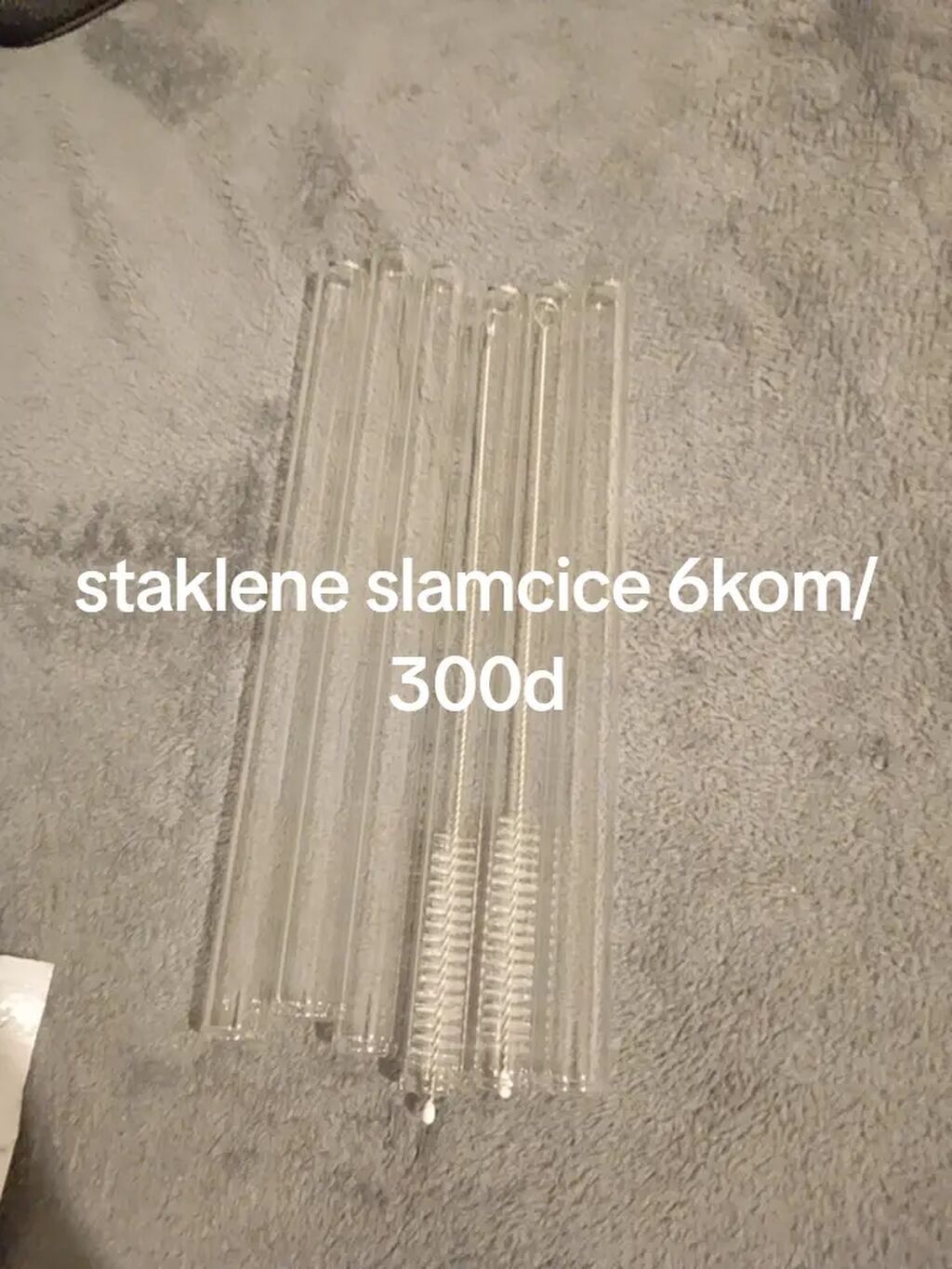 6 staklenih slamcica