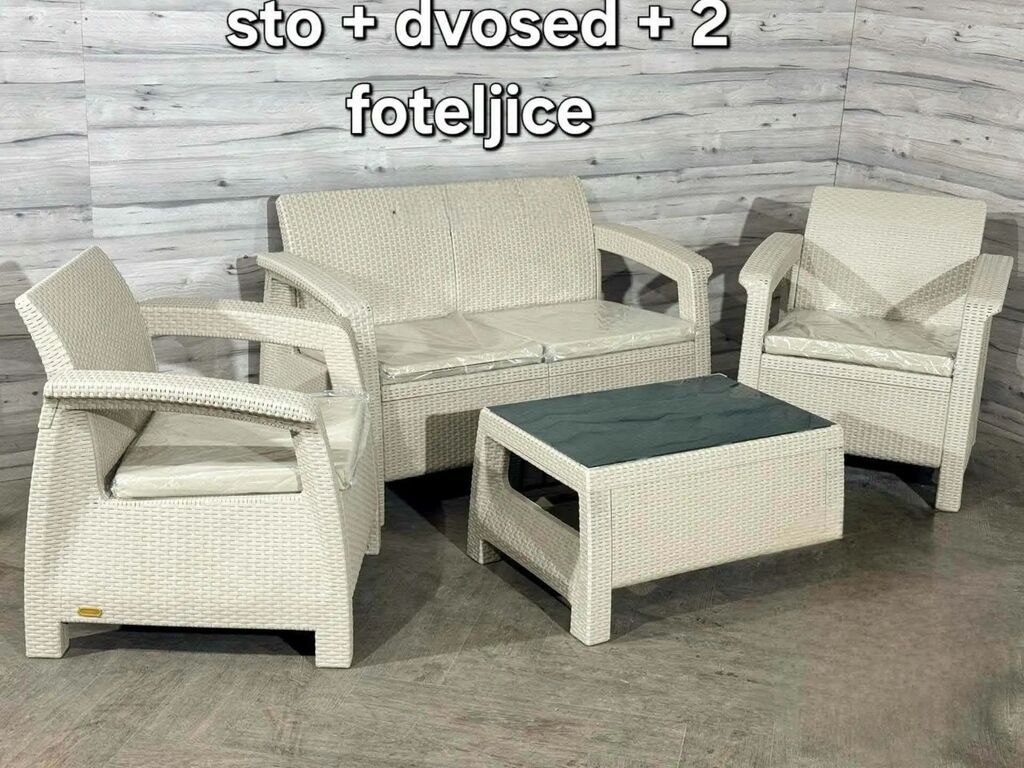 Baštenski set nameštaja – sto + dvosed + 2 foteljice - Komplet