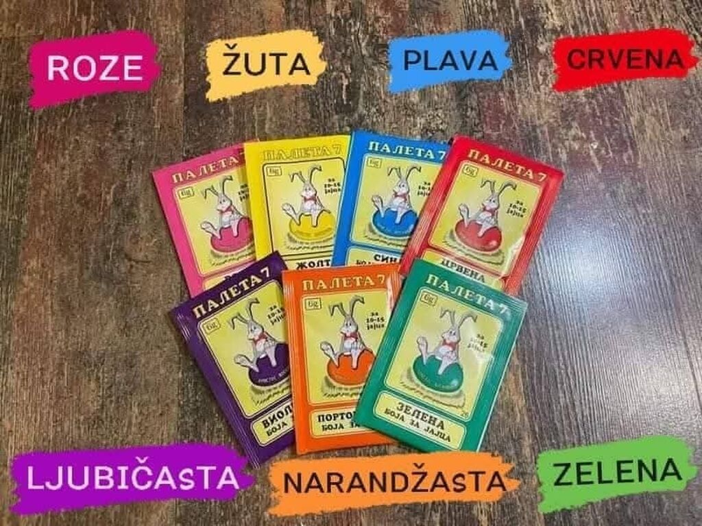 Boje za uskršnja jaja – Paleta 7   MAKEDONSKE BOJE ZA JAJA "Paleta 7"