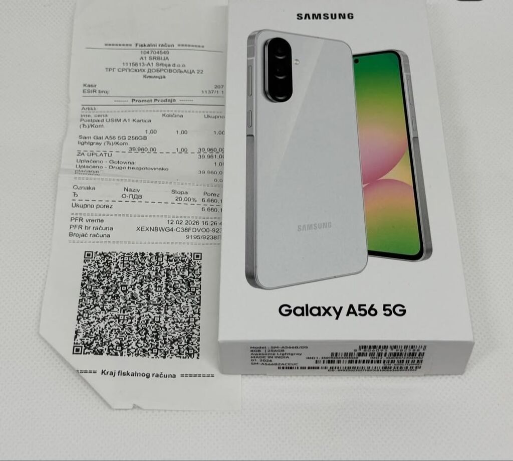 Samsung Galaxy A56 5G – model SM-A566B/DS - Memorija: 8 GB RAM + 256