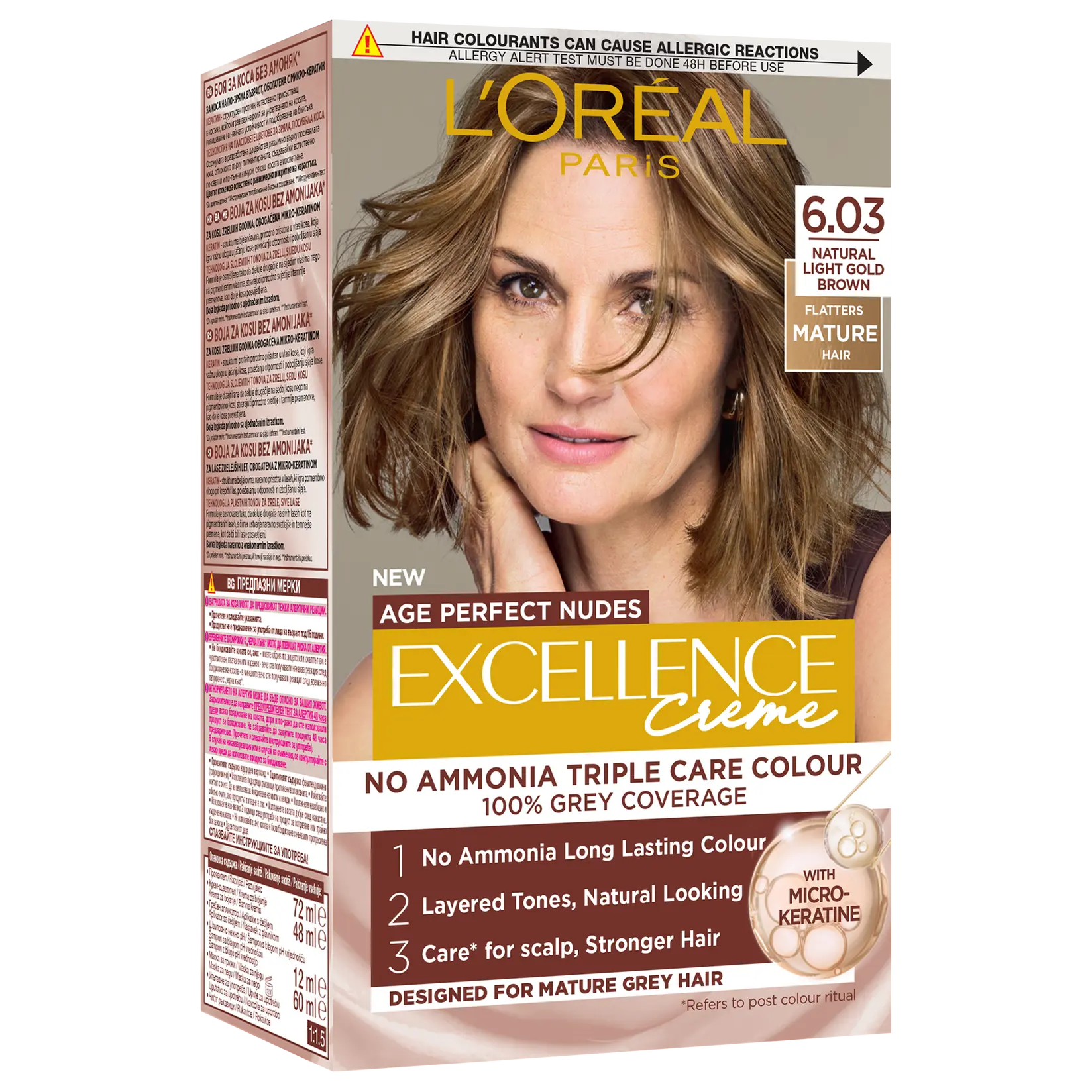 L'Oreal Farba za kosu Excellence age prefect nudes, 6.03 ash brown