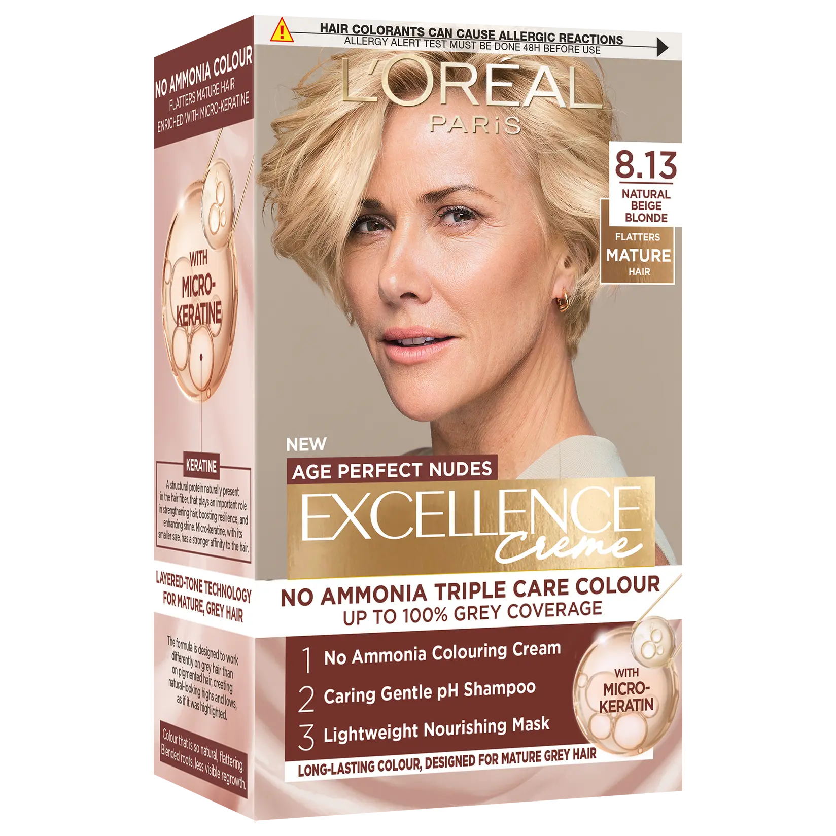 L'Oreal Farba za kosu Excellence age prefect nudes, 8.13 beige blond