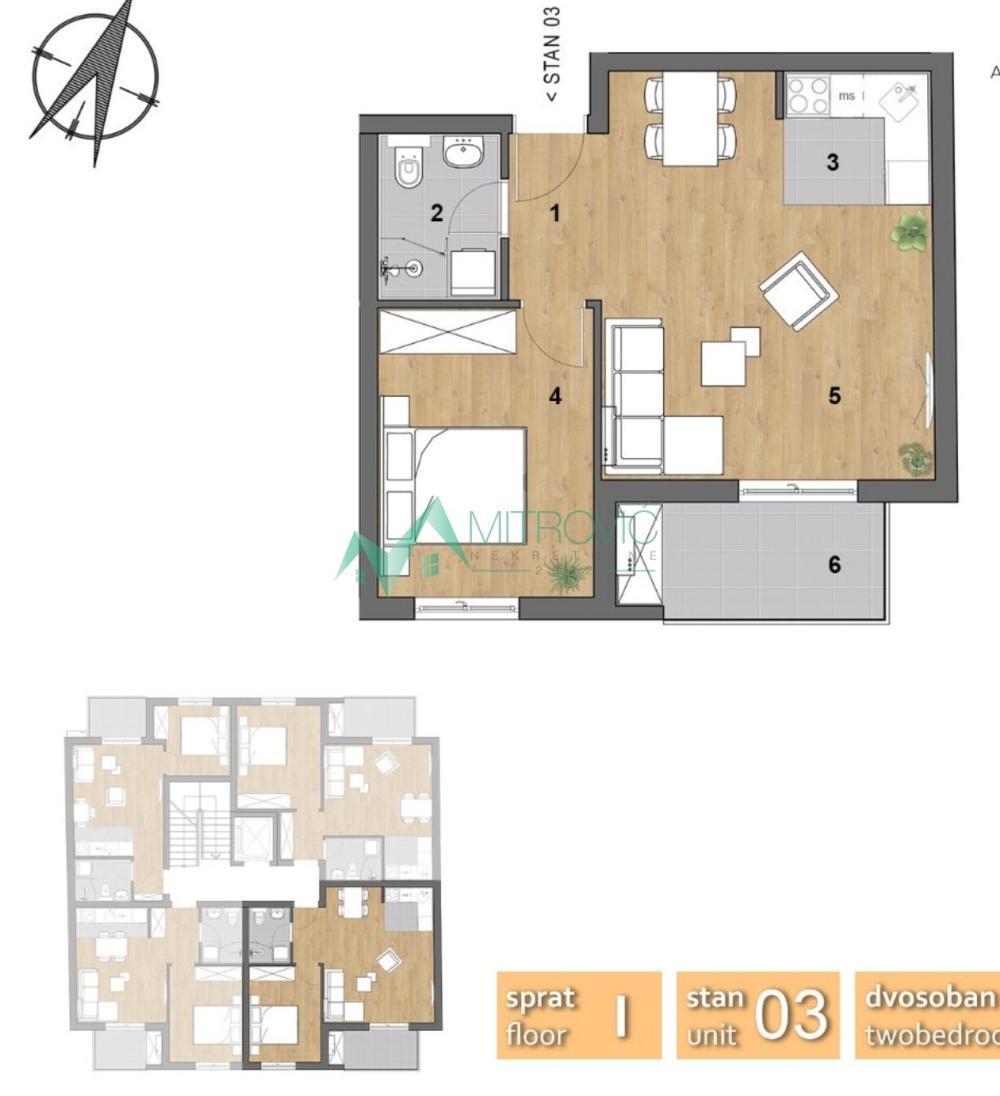 Dvosoban stan na prodaju, 48m2, 135.960€
