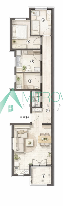 Troiposoban stan na prodaju, 71m2, 127.980€