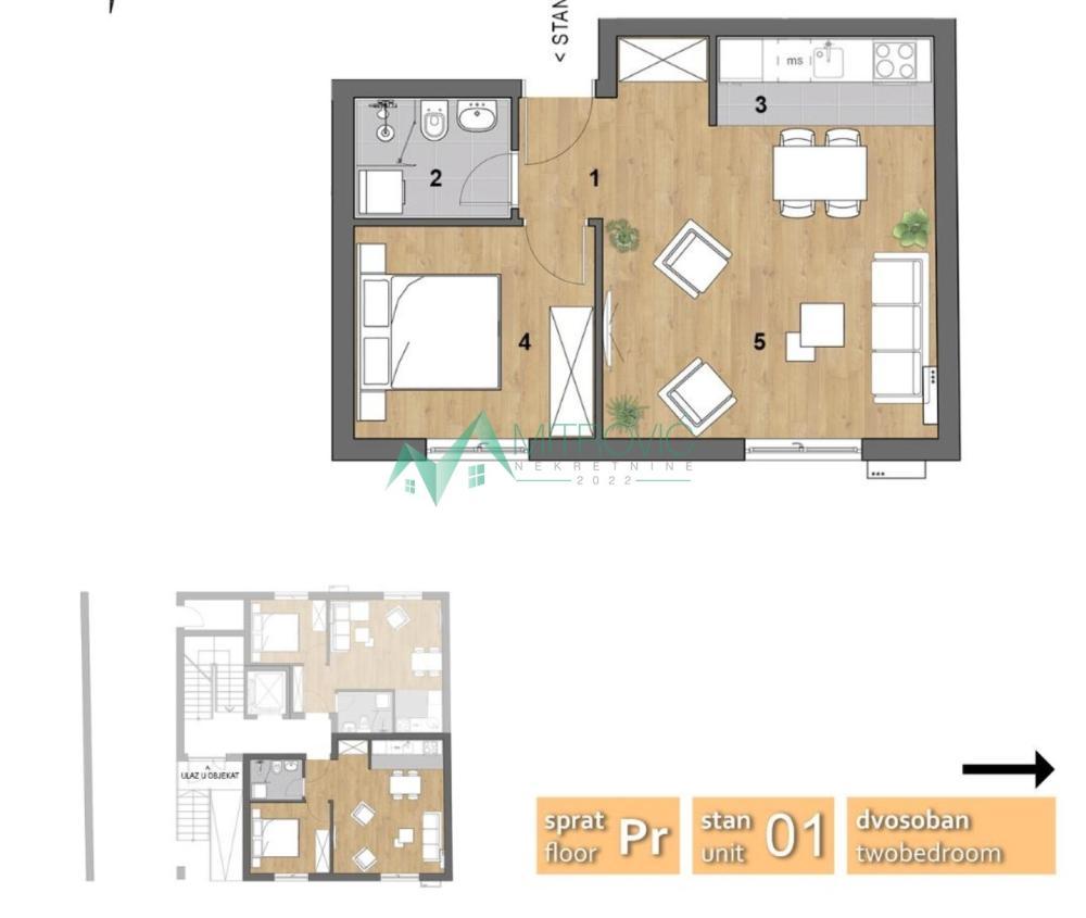Dvosoban stan na prodaju, 40m2, 112.500€