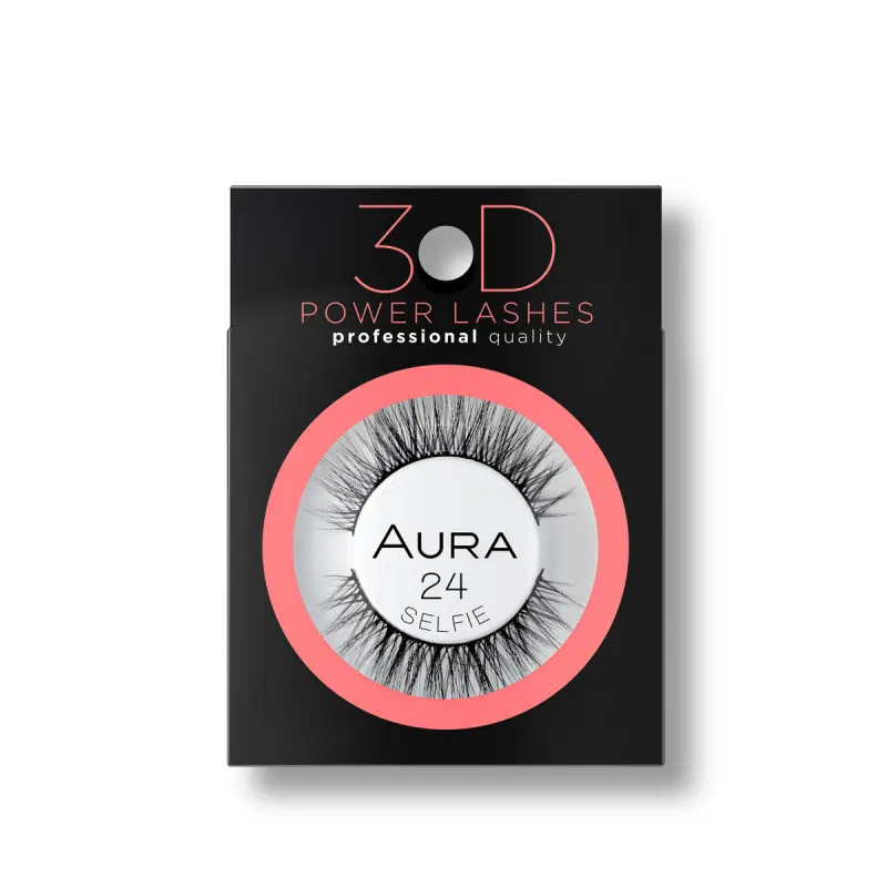 AURA 3D Veštačke trepavice 3D Power Lashes 24 Selfie
