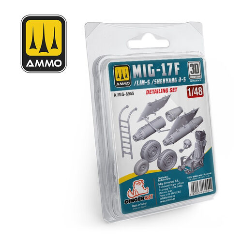 AMMO of Mig Jimenez 8955 MiG-17 F / LiM-5 / Shenyang J-5 - Detailing Set (for AMMO Kits)