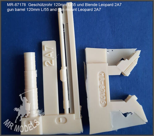 MR Modellbau 87178 Gun Barrel 120mm L/55 And Gun Mount Leopard 2A7
