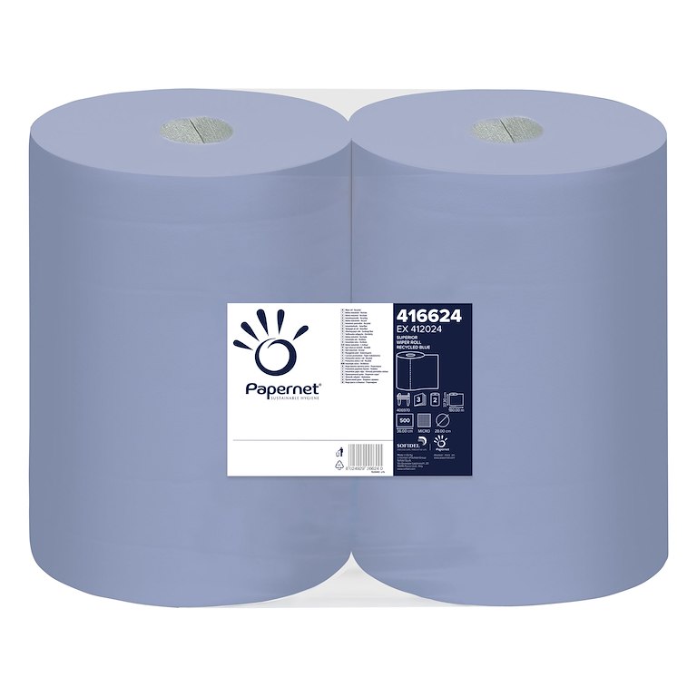 Pepernet industrijske papir rolne BLUE ,3-slojne, 500 listova, 2 rolne