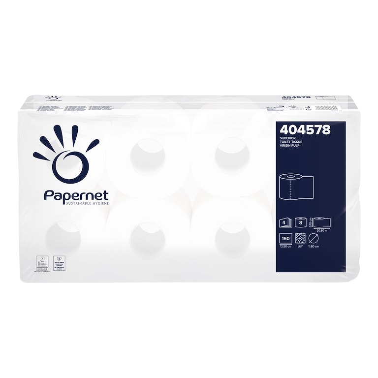 PAPERNET toalet papir, 150 listova, 4-sl, (9×8 rolni/pak 72 rolne)