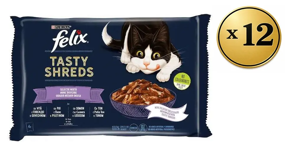 Felix Vlažna hrana za mačke tasty shreds Tuna, 48x80g