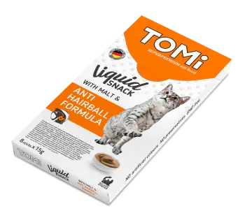 TOMI Liquid snack Poslastica za mačke, Malt-anti hairball, 8x15g