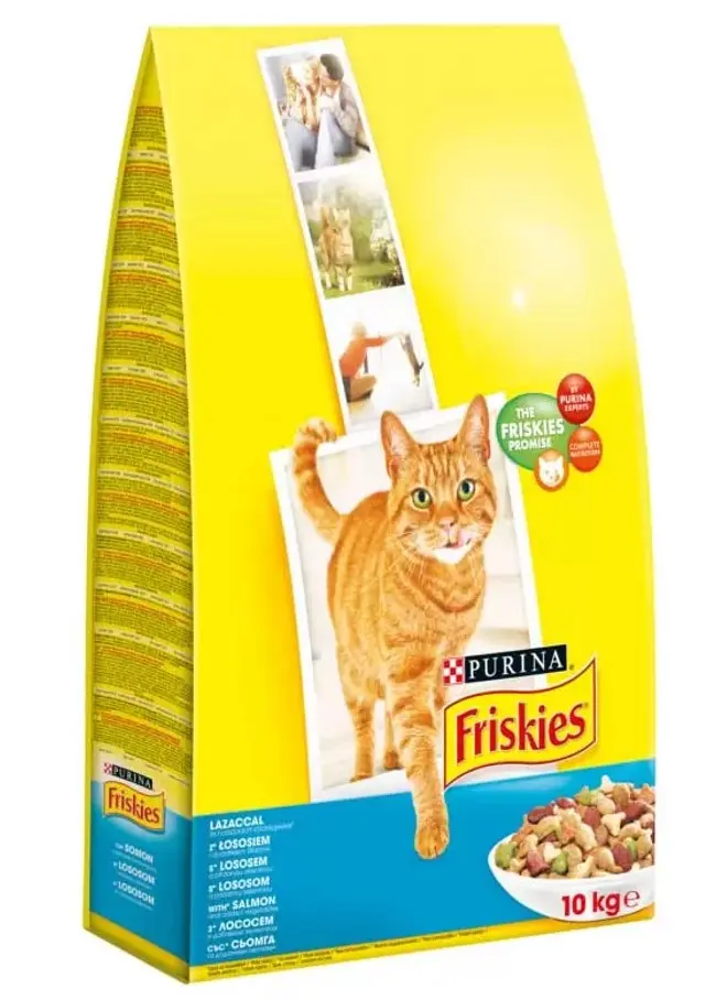 PURINA Friskies Suva hrana za mačke sa ukusom lososa i povrće, 10 kg