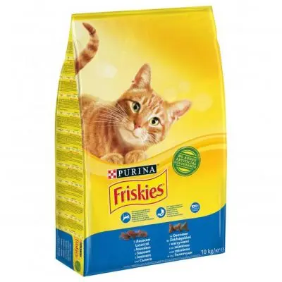 FRISKIES PURINA Suva hrana za mačke, Losos i povrće, 10 kg