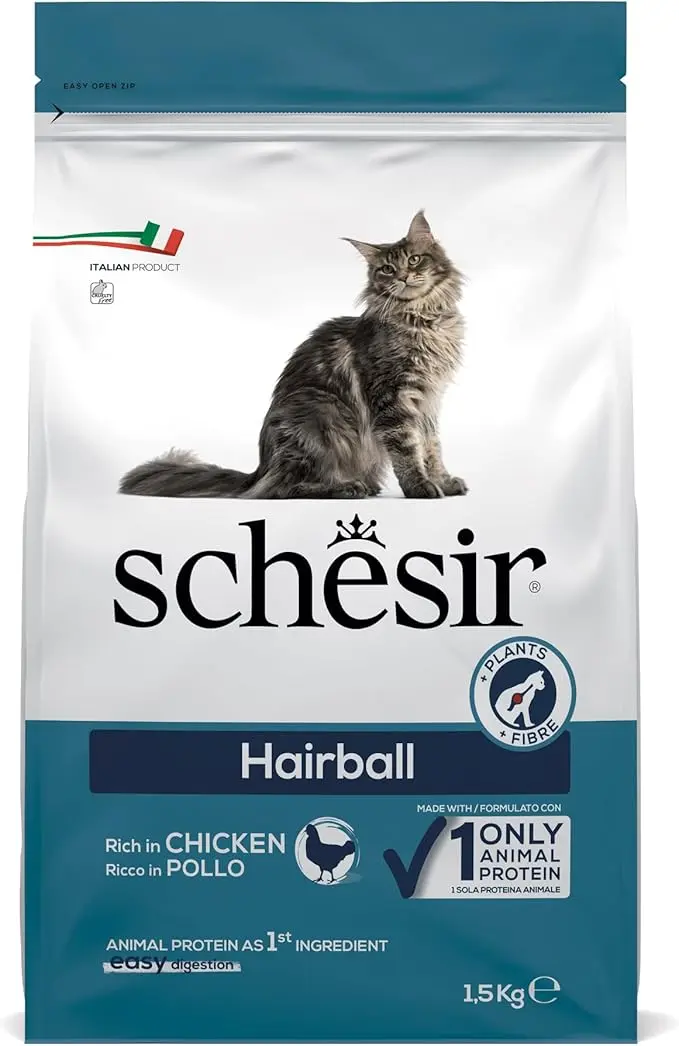 SCHESIR Suva hrana za mačke Cat Hairball, Piletina, 1.5kg