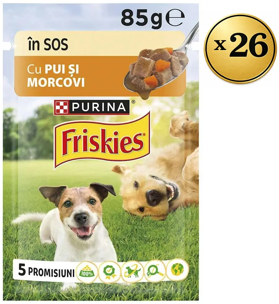 Friskies Vlažna hrana za pse, Adult dog prelivi u sosu Piletina, 26x85g