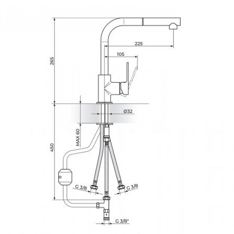 ROSAN S2 GOLD SLAVINA ZA SUDOPERA TUŠ SA 3. CEVI